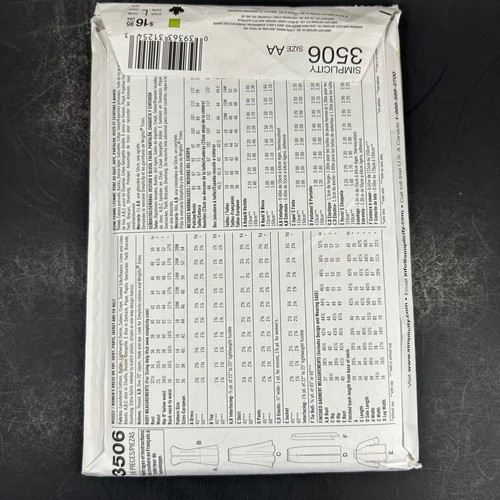 Simplicity 3506 Misses Dress Top Skirt Pants Jacket Belt Uncut Size 10 ...