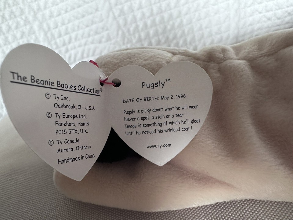 Original Ty Beanie Baby PUGSLEY The Dog Style 4106 With Tag | eBay