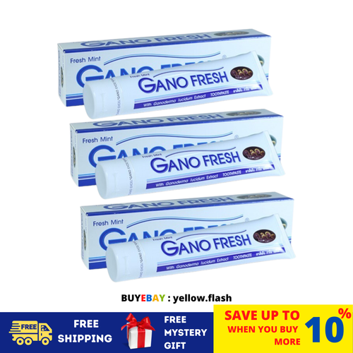 3 TUBE GANO EXCEL GANO FRESH TOOTHPASTE GANODERMA 150 GRAMS FREE ...