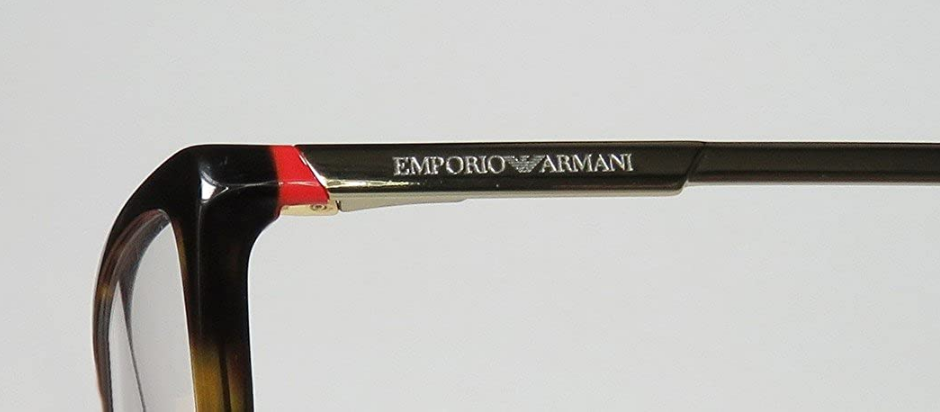 Emporio Armani Designer Eyeglasses EA3014 5026 Havana/Red Demo Lens 52 ...