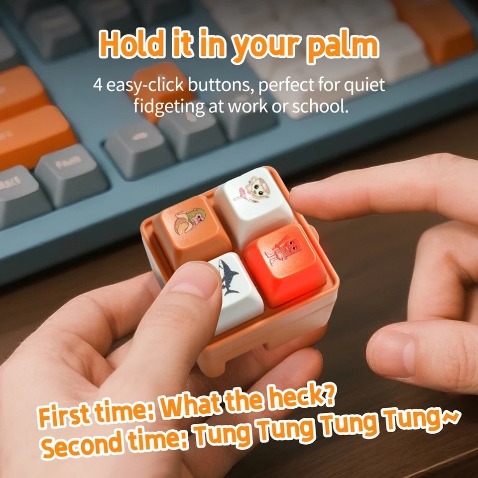 Italian Brainrot 4-Key Keyboard Fidget Toy Tung Tung Sahur Sound Light ...