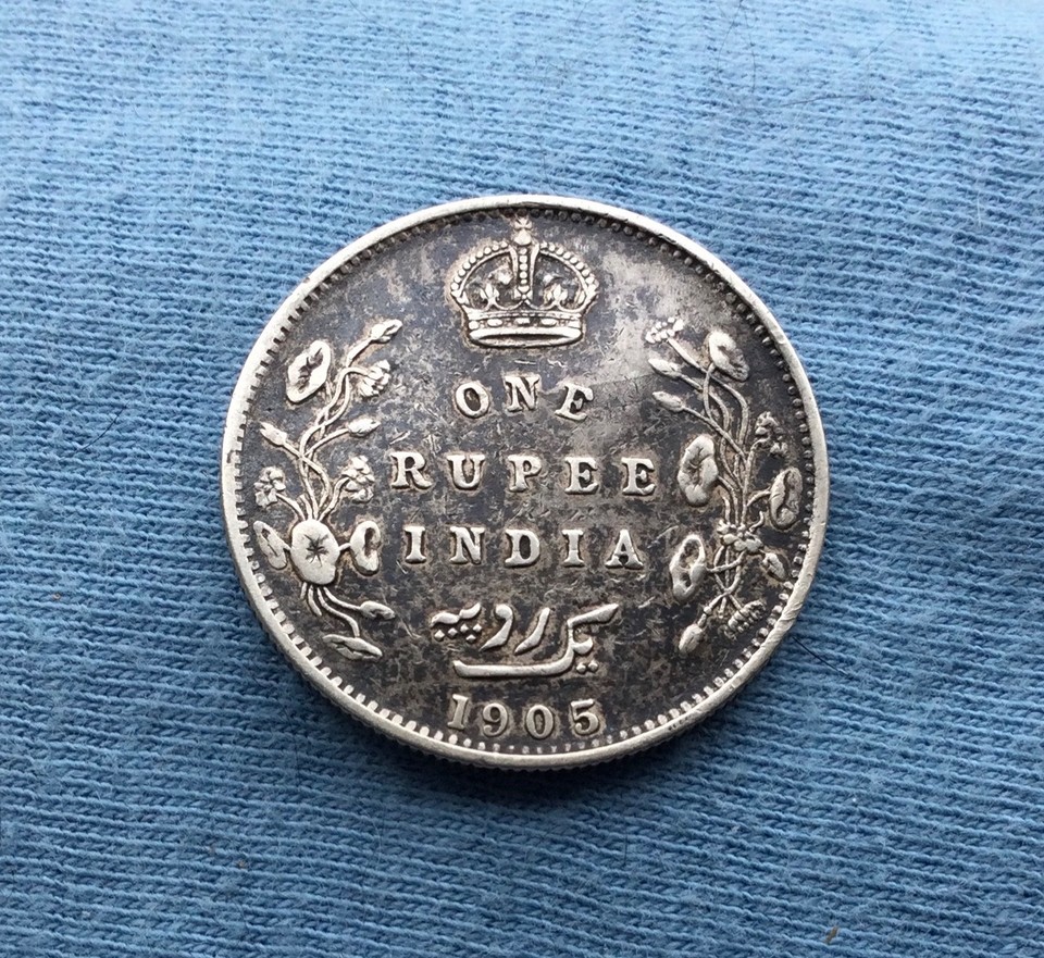 1905 British India 1 Rupee Silver World Coin King Edward VII | eBay