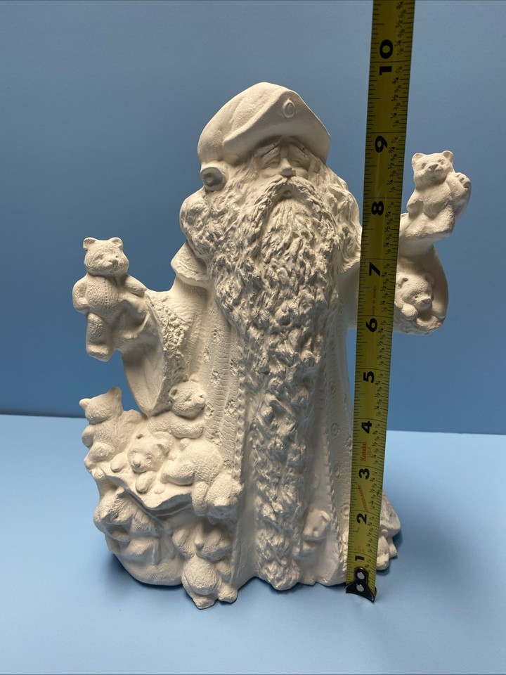 Gare Vintage Santa With Bears Ceramic Bisque Ready To Paint | eBay