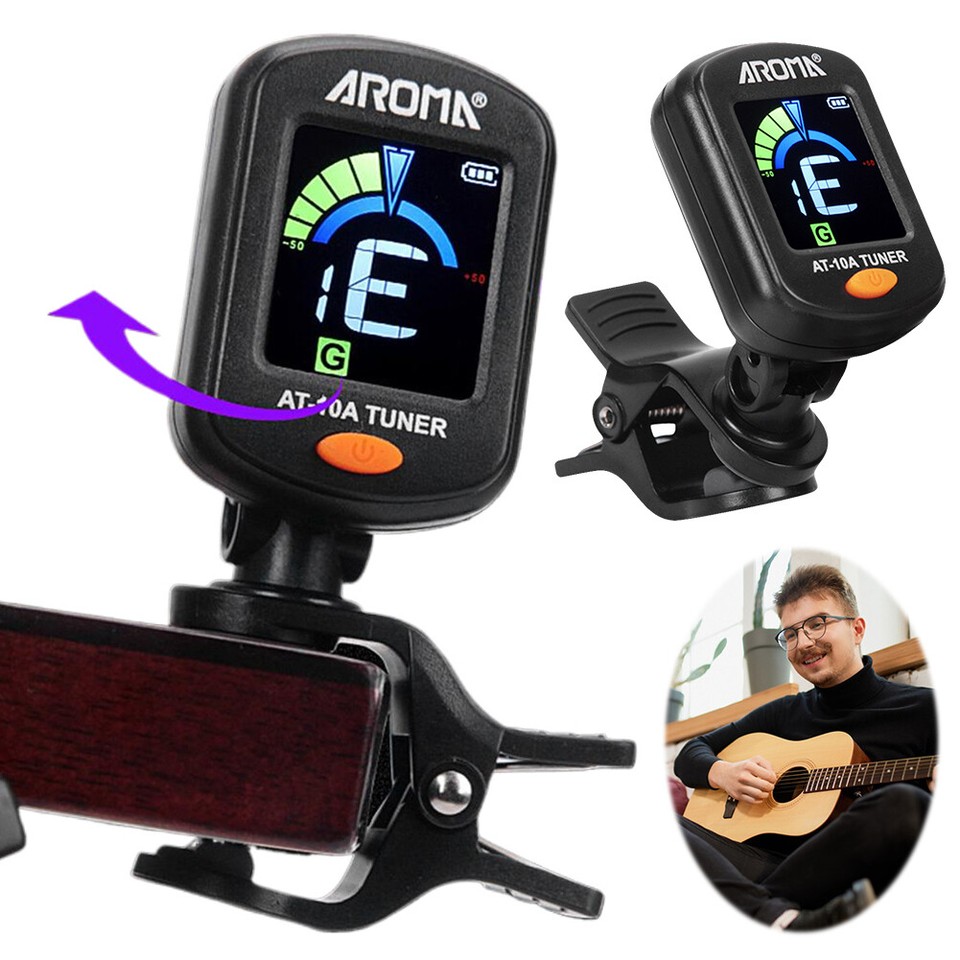 Clip-On Tuner Foldable Rotatable Digital Electronic Tuner Acoustic ...