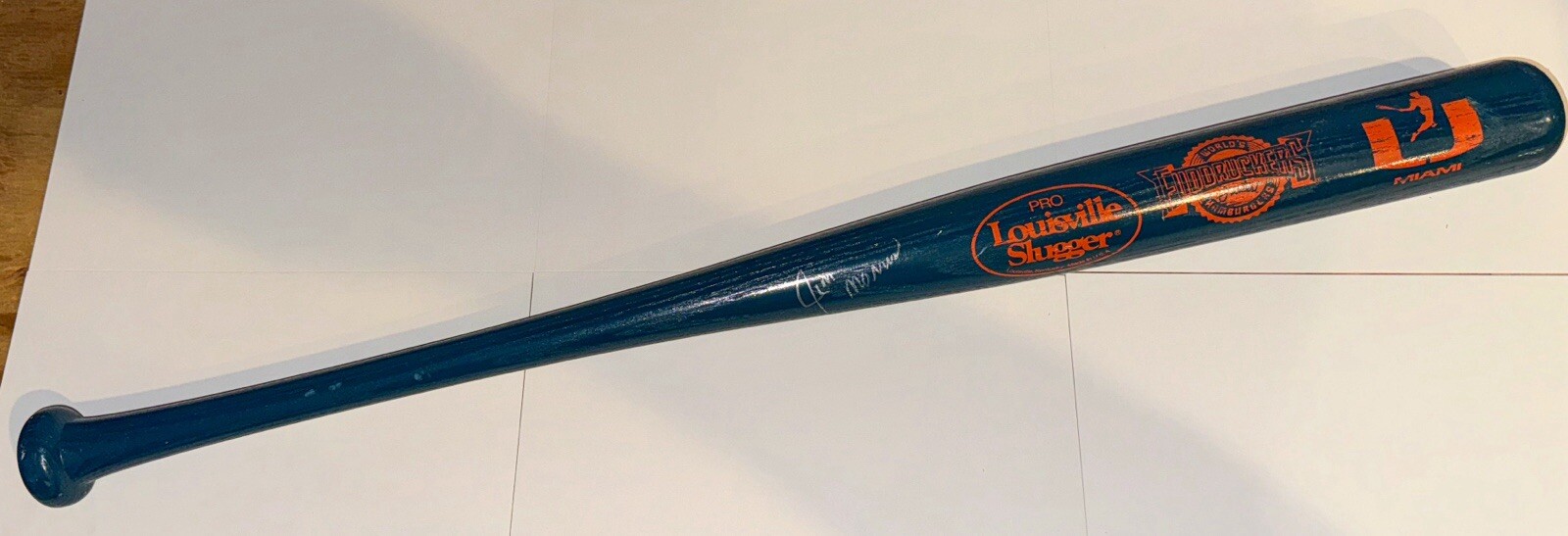 FUDDRUCKERS UNIVERSITY OF MIAMI BAT SIGNED LEGENDARY BASEBALL COACH JIM ...