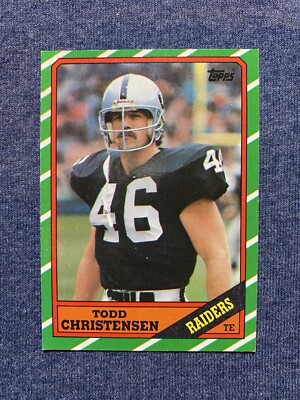 🔥1986 Topps Football Card TODD CHRISTENSEN #64 Los Angeles Raiders TE ...