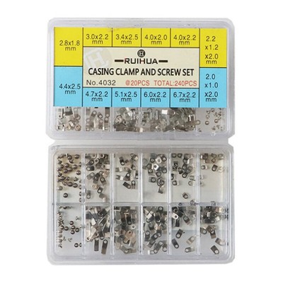 240Pcs 10 Size Watch Movement Casing Clamp Fixing Adapter Securing ...