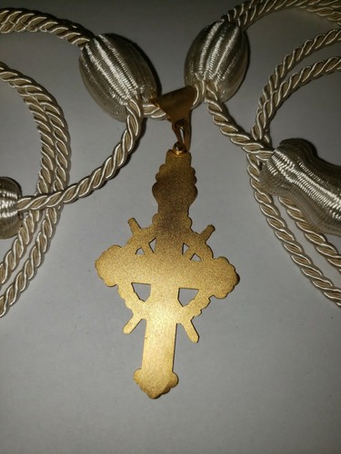 DeMolay Legion of Honor Cross Medallion White Cordon Rope Cord Tassel ...