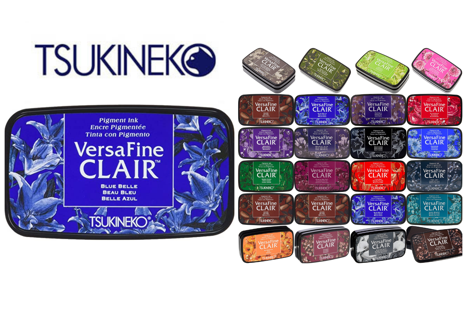 Tsukineko Versafine Clair Ink Pads - Assorted Colours (9 x 5.5 x 2.25cm ...