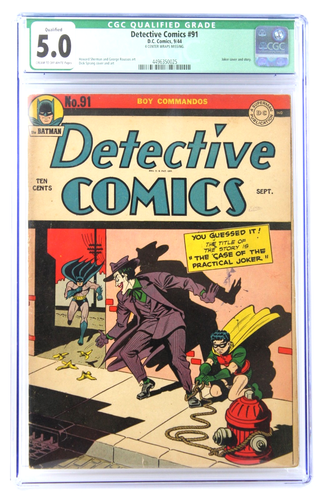 DETECTIVE COMICS #91 1944 CGC 5.0 QUALIFIED JOKER COVER & STORY | eBay