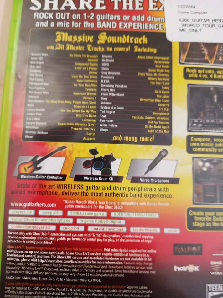 Guitar Hero Xbox 360 X-Plorer Xplorer Wired Controller Bundle 4 Games ...