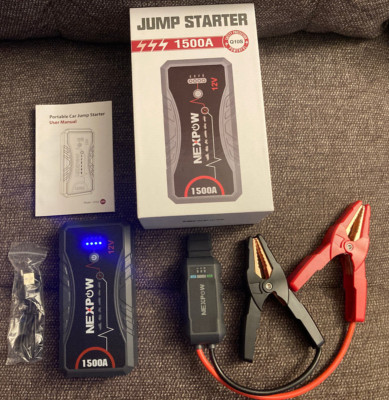 NEXPOW Q10S Car Jump Starter, 1500A Peak 12800mAh Battery Starter NICE ...
