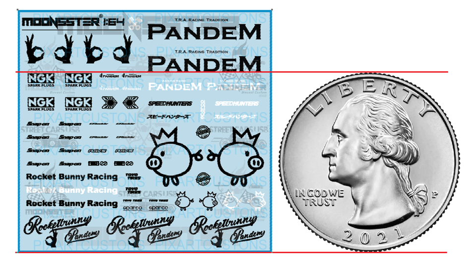 Racing Pandem White Toner 1/64 Water Slide Decal Set For Hot Wheels | eBay