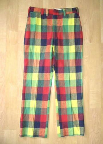 Vtg 60s 70s loud checker plaid wool tweed golf pants Deerskin Trading ...