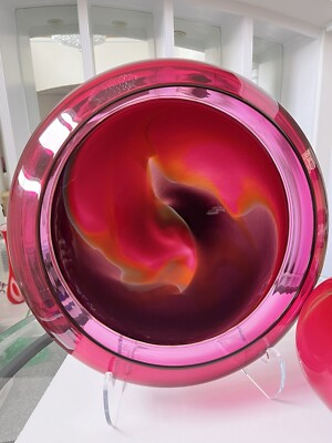 Murano Style, Michael Mortara Art Glass Bowl and Vase Set, “Mirage ...