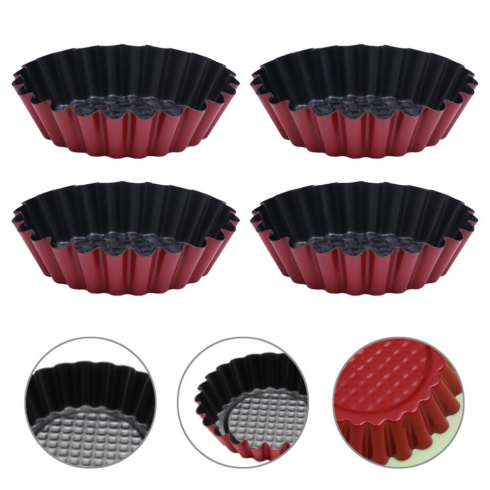 4pcs Chrysanthemum Shaped Egg Tart Molds Baking Mould Non-stick Baking ...