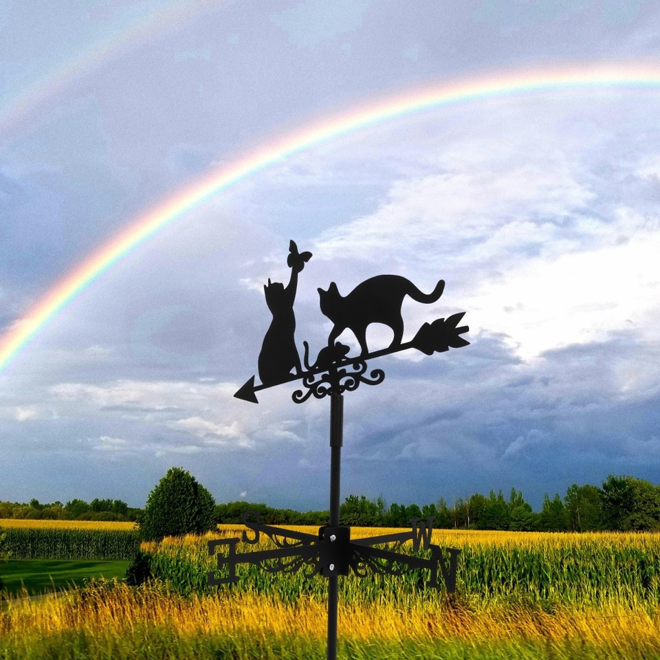 Iron Wind Direction Indicator Outdoor Weather Vane Decorations for ...