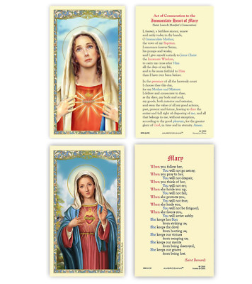 Laminated Consecration to Immaculate Heart of Mary Holy Prayer Card Set ...