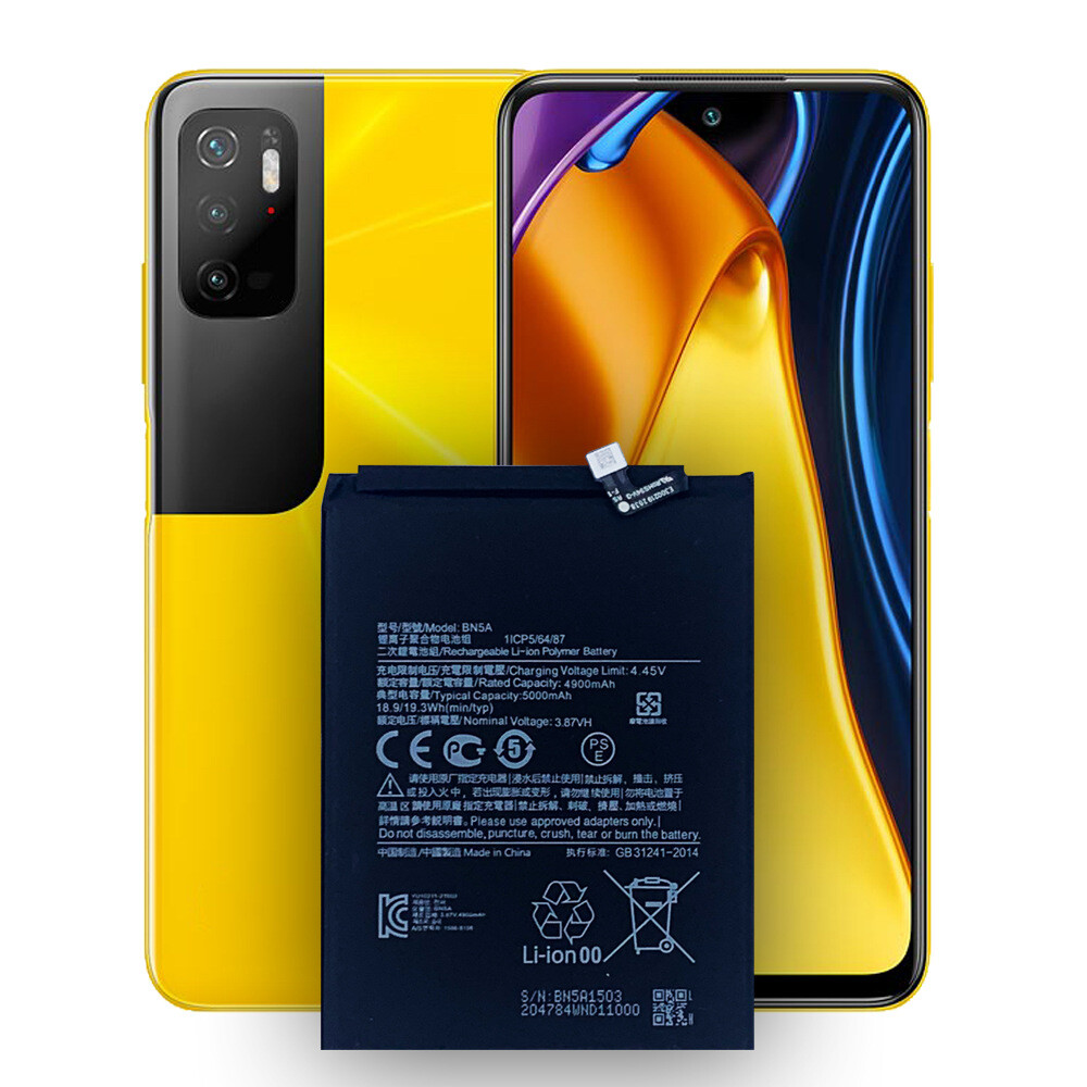 New BN5A Replacement Battery For Xiaomi Poco M3 Pro 5G M3+ 5000mAh ...
