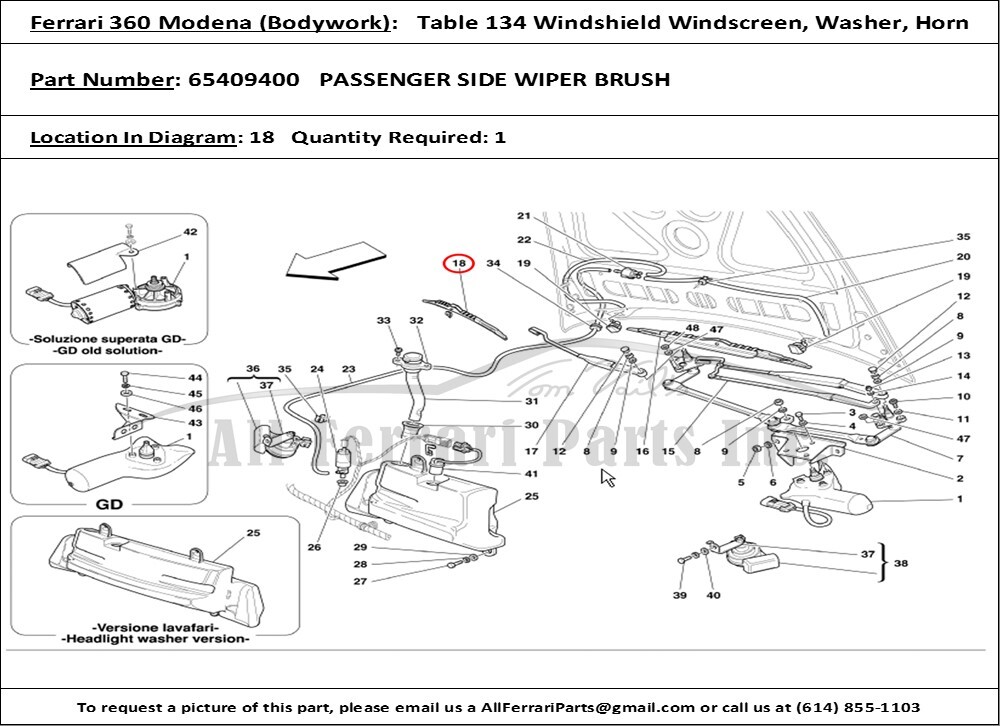 Ferrari Part 65409400 Wiper Blade for sale online | eBay
