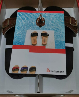 Berkemann Original B100 Wooden Sandals / Slides Lthr Strap Brown UK 7 ...