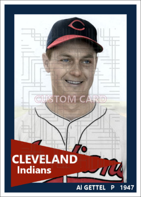 Al Gettel - 1947 Cleveland baseball - 2.5 x 3.5 custom card (blank back ...