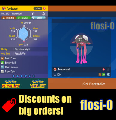 6IV Shiny Toedscruel Pokemon Scarlet and Violet | eBay