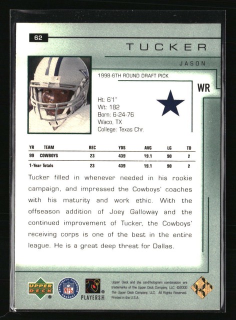 2000 Upper Deck - #62 Jason Tucker for sale online | eBay