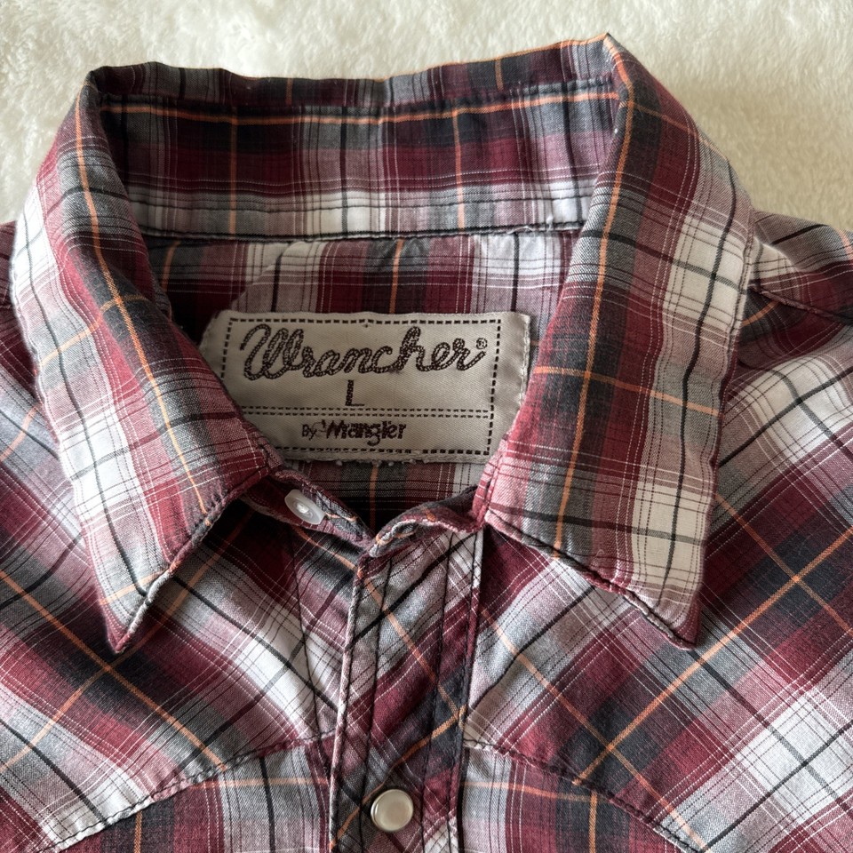 Vintage Wrancher by Wrangler Pearl Snap Shirt Red Plaid Western Style ...