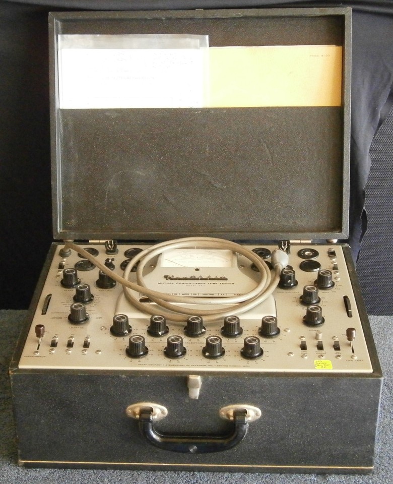 HEATHKIT TT-1 TUBE TESTER MUTUAL CONDUCTANCE SHOWN TESTING TUBES ...