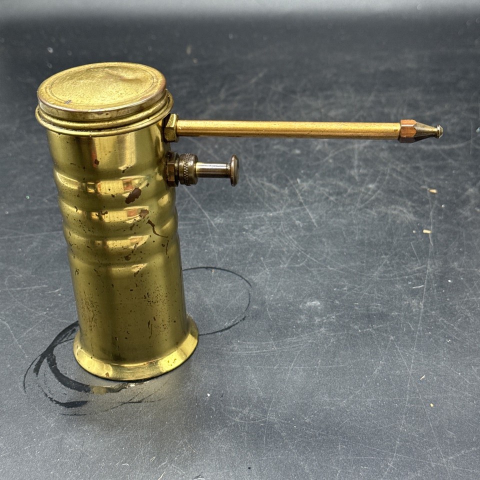 EAGLE No. 66 Vintage Brass Oil Can Oiler Finger Pump Fixed Spout USA ...