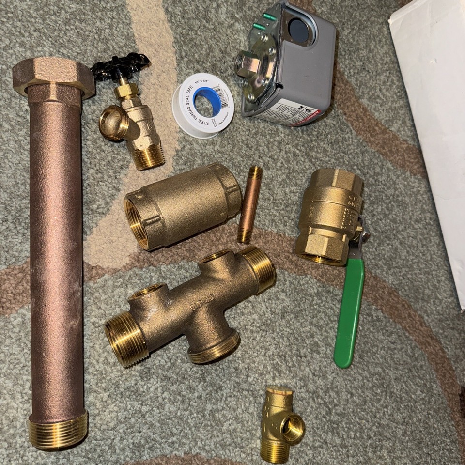 1.25 x 14 Tank Tee Installation Kit w/UNION & VALVES for Water Well ...