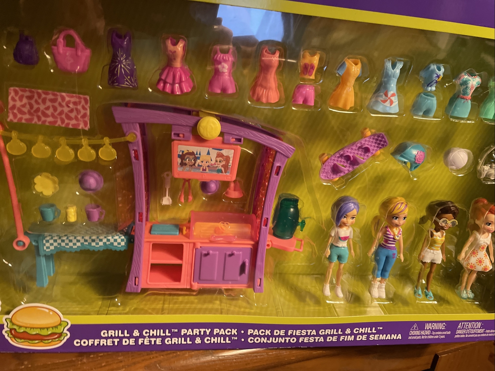 Mattel Polly Pocket Grill & Chill Party Pack 30+ Pieces 2021 New ...
