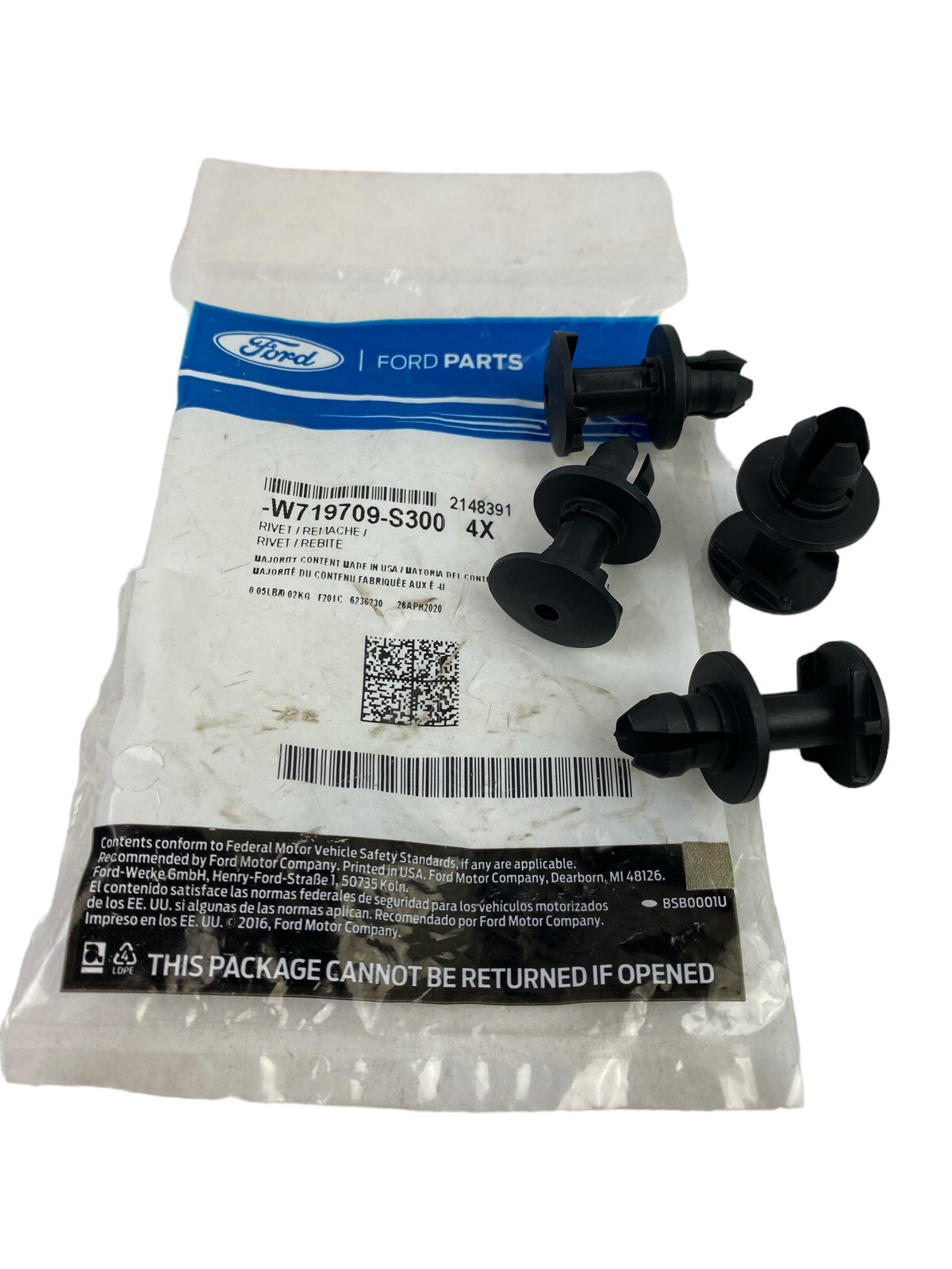 Ford Mustang Shutter Top Mount Rivet Pins W719709-S300 | 4-Pack ...