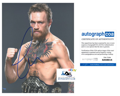 CONOR MCGREGOR AUTOGRAPH SIGNED 8x10 PHOTO MMA FIGHTER UFC CHAMPION ...