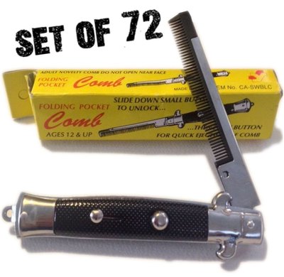 (72) POCKET SWITCHBLADE COMB FAKE FOLDING NOVELTY KNIFE TOY SWITCH ...