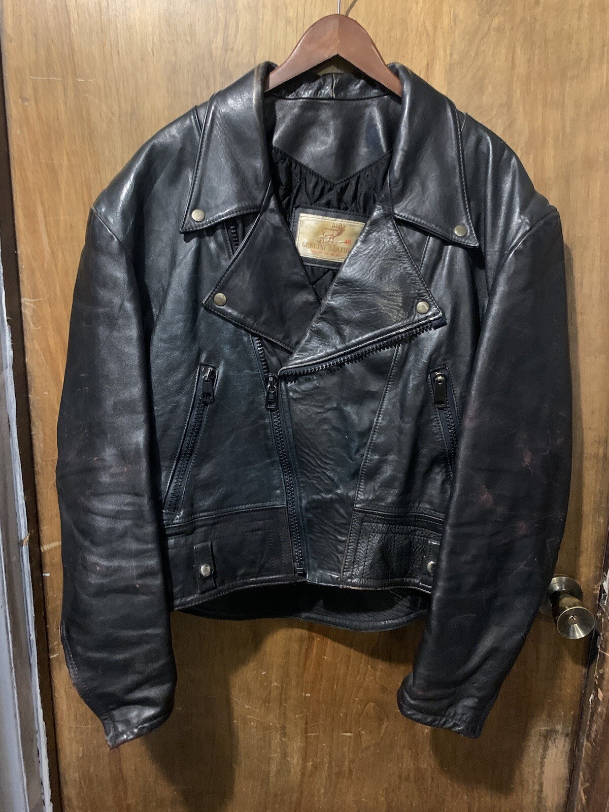 vintage leather motorcycle jacket - Gem