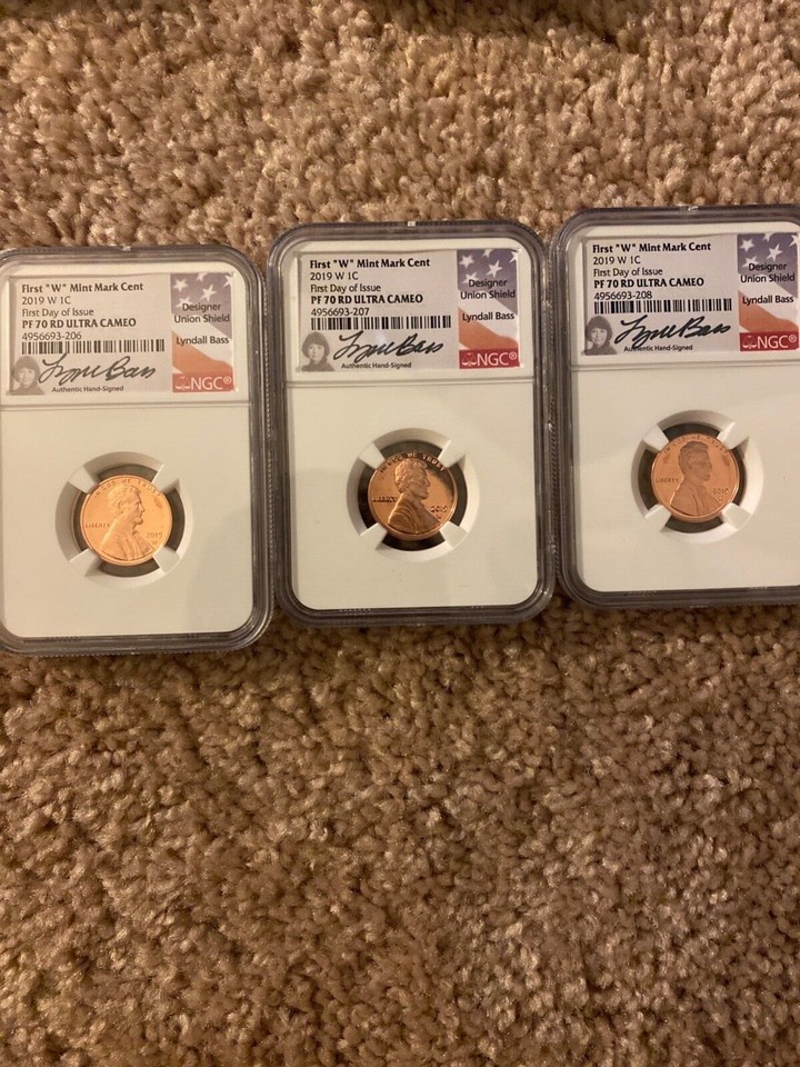 2019 W 1C Lincoln Cent Bass Signed NGC MS 70 RD FDOI /5 coin set 1 Of 1 ...