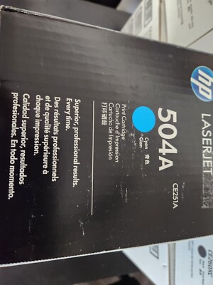 New HP Laserjet Toner 504A Cyan Open Box Not Installed | eBay