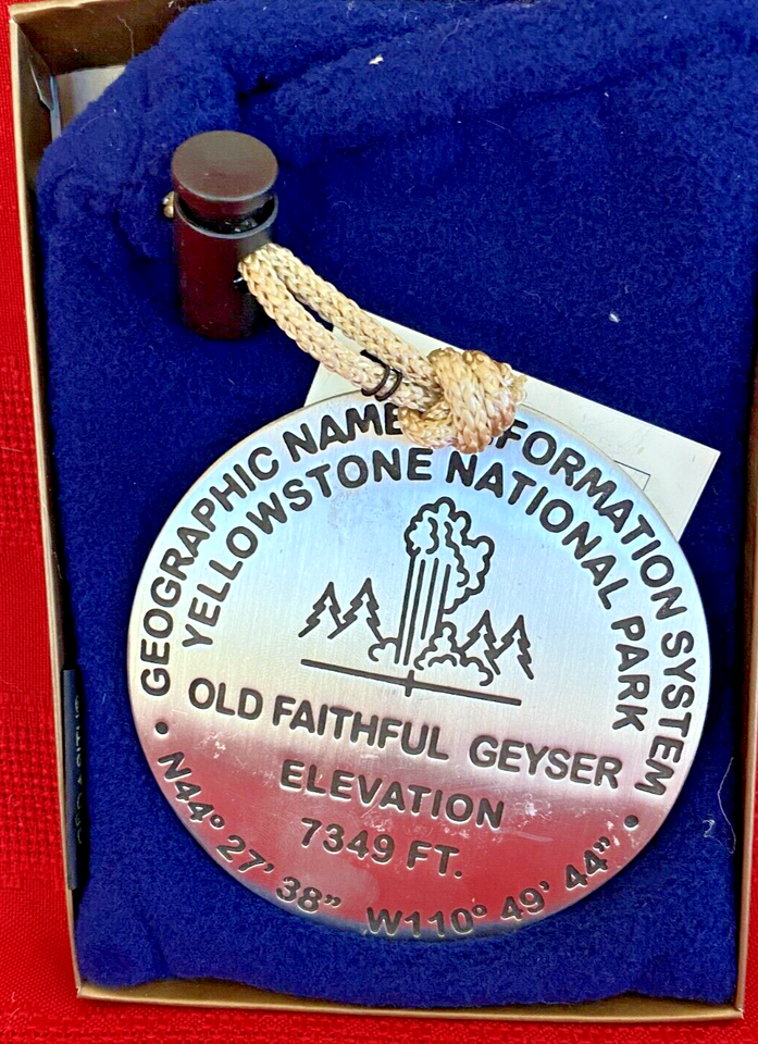 Pewter Yellowstone National Park Old Faithful Geyser Geographic Elev ...
