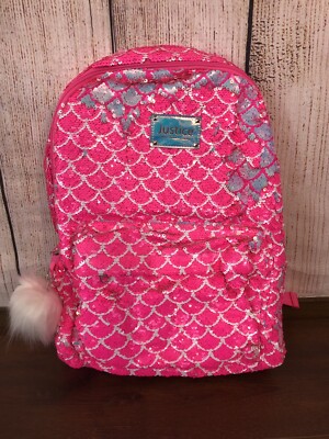 Justice Pink Mermaid Flip Sequin Backpack, New! | eBay