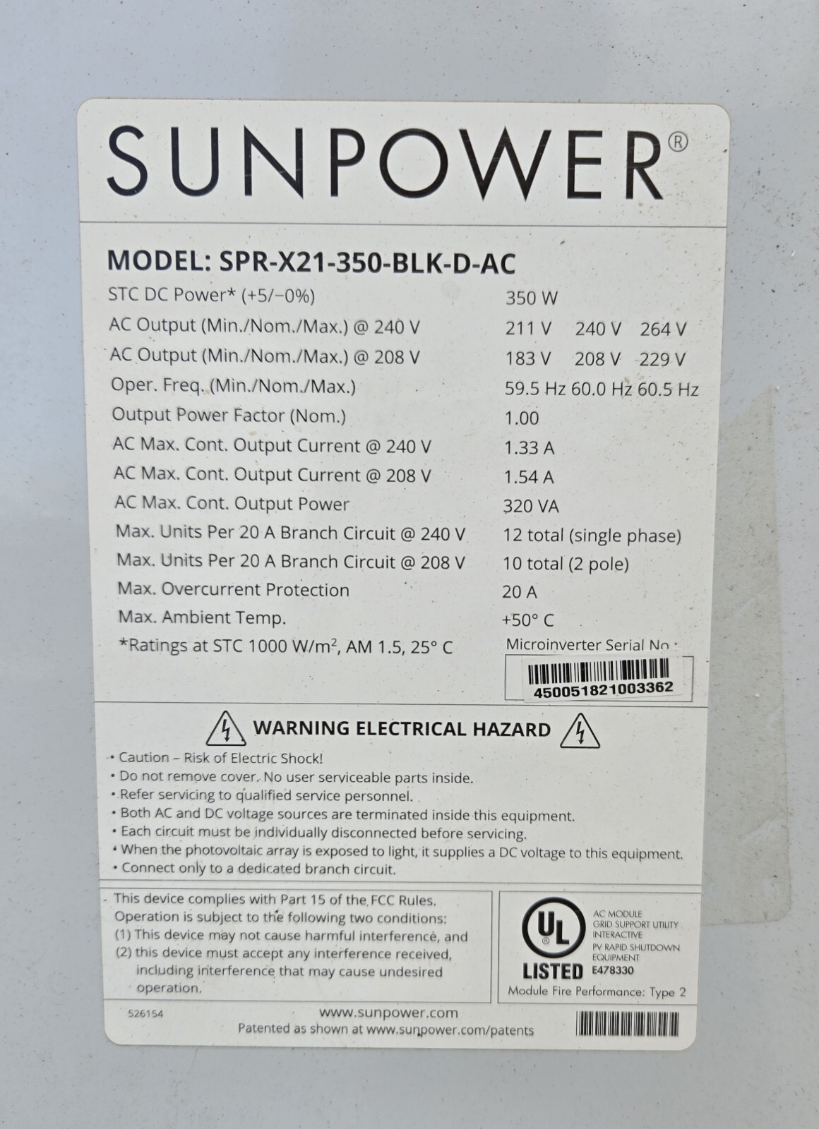 Sunpower Solar Panels 350W Black Lot of 30 Pieces. SPR-X21-350-BLK-D-AC ...