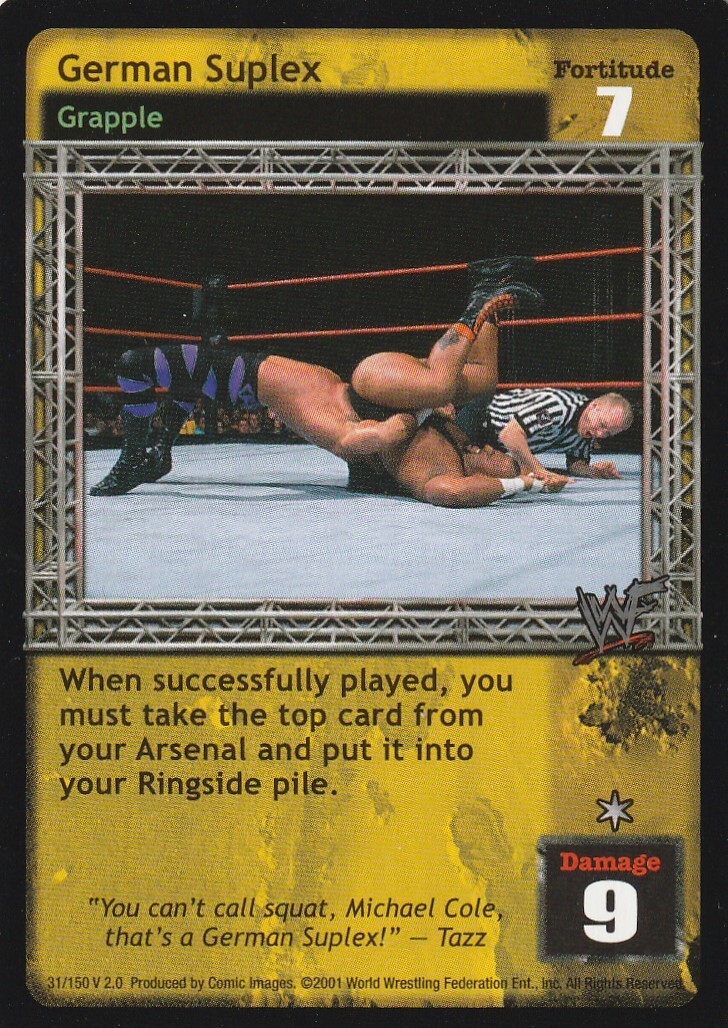 WWE: German Suplex [Played] card type Grapple Raw Deal Wrestling WWF | eBay