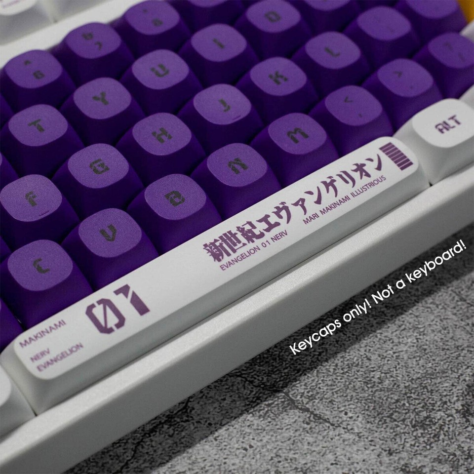 NEON EVA-01 Mecha-01 MA Profile Keycaps PBT for Cherry MX Mechanical ...