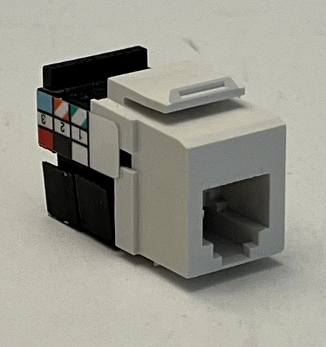 Leviton USOC and Voice Grade QuickPort Connector, 6P6C (6-wire) White ...