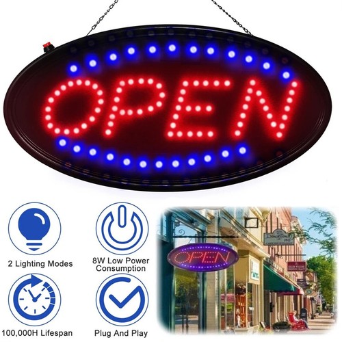 OPEN Business Sign Animated Motion Ultra Bright Store LED Neon Light ...