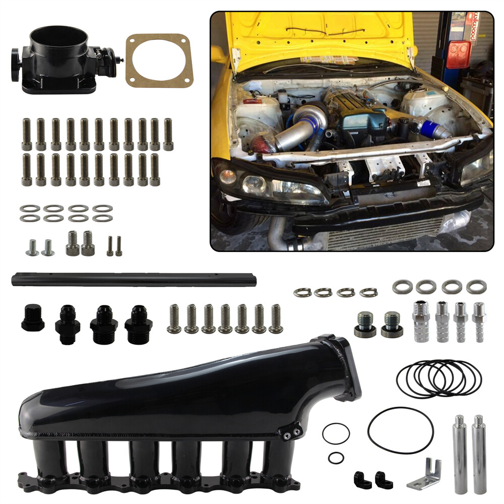 Intake Manifold Fuel Rail 90mm Throttle Body For Toyota Supra MK4 2JZ ...