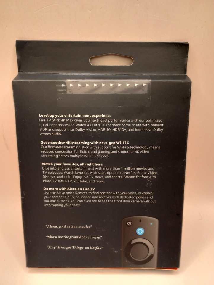 4K HDR Fire TV Stick Max Amazon Wi-Fi 6 Voice Remote Control Alexa ...