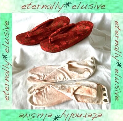 Japanese Vintage Geisha Slippers Zori Shoe Kimono Sandals Tabis Socks ...