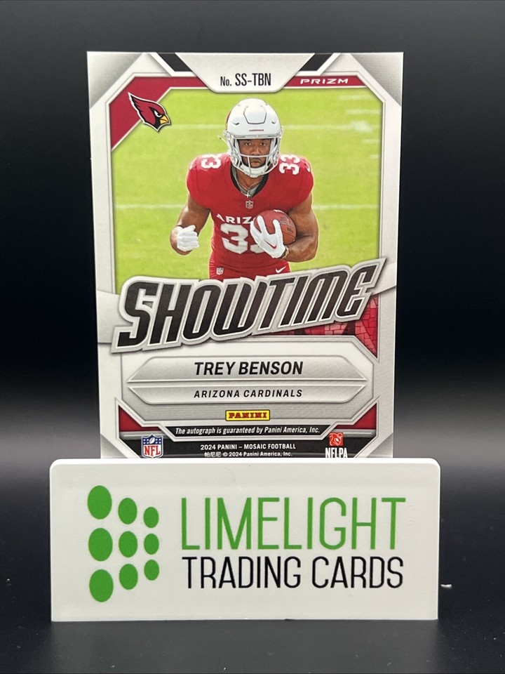 2024 Panini Mosaic SHOWTIME RED/YELLOW ROOKIE AUTO TREY BENSON SSP AZ1 ...
